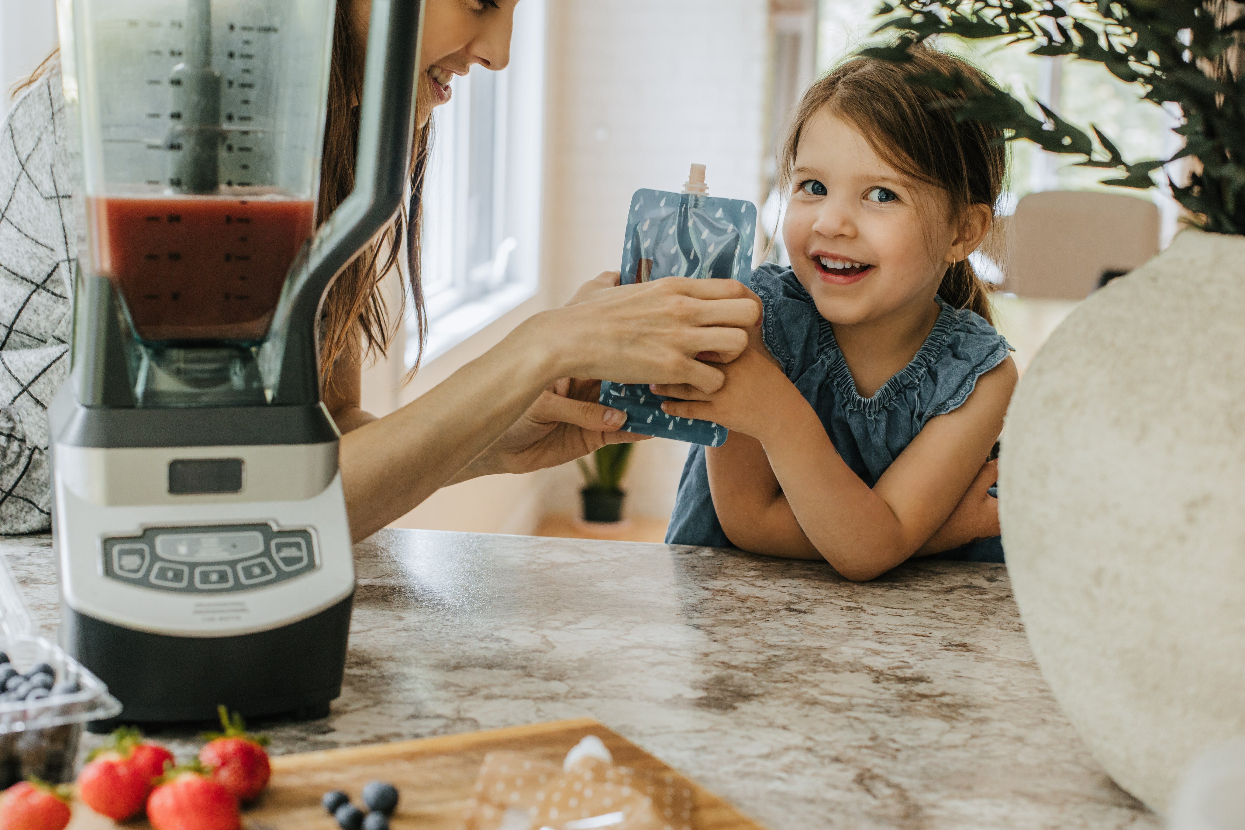 Pochettes gourde réutilisables à compote avec bouchons (6x) sac ...